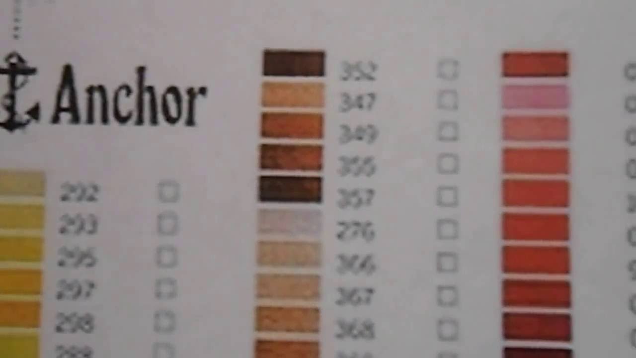 Floss Color Chart with numbers