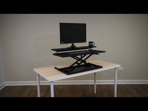 AirRise™ AdaptX Adjustable Standing Desk Converter with Pop Up Monitor Shelf | Stand Up Desk Store