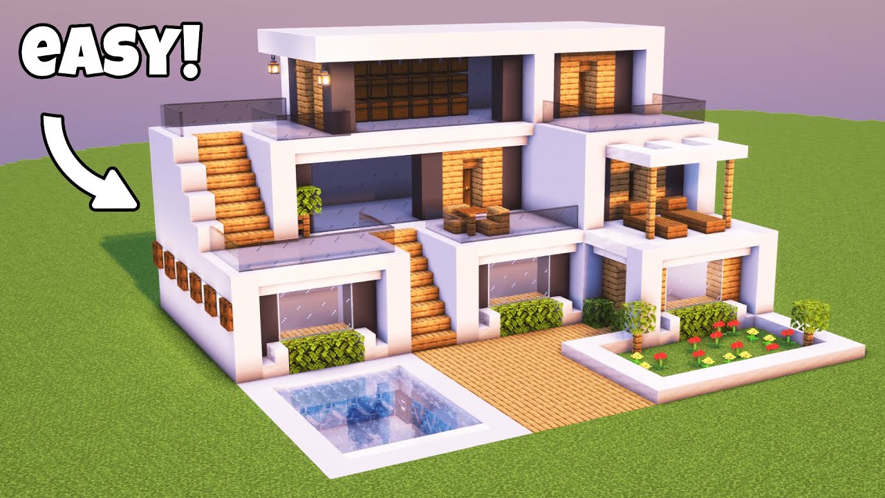 Minecraft Ultimate Modern House Tutorial⚒️ - Minecraft Builders