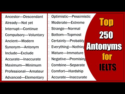 250 Essential Advanced Antonyms in English for IELTS | C1 C2 Level English