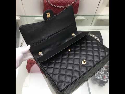 Chanel Designer Bags Black Quilted Caviar Maxi Classic Double Gold check the comment for the Link.