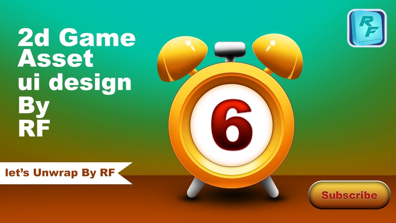 Photoshop UI Design Tutorial | Create Game assets Design using Photoshop | lets unwrap by RF