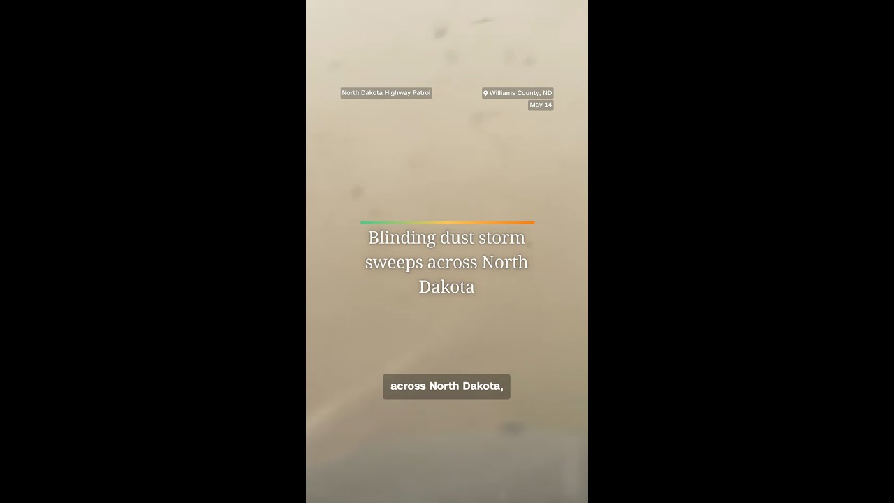 Blinding dust storm sweeps across North Dakota