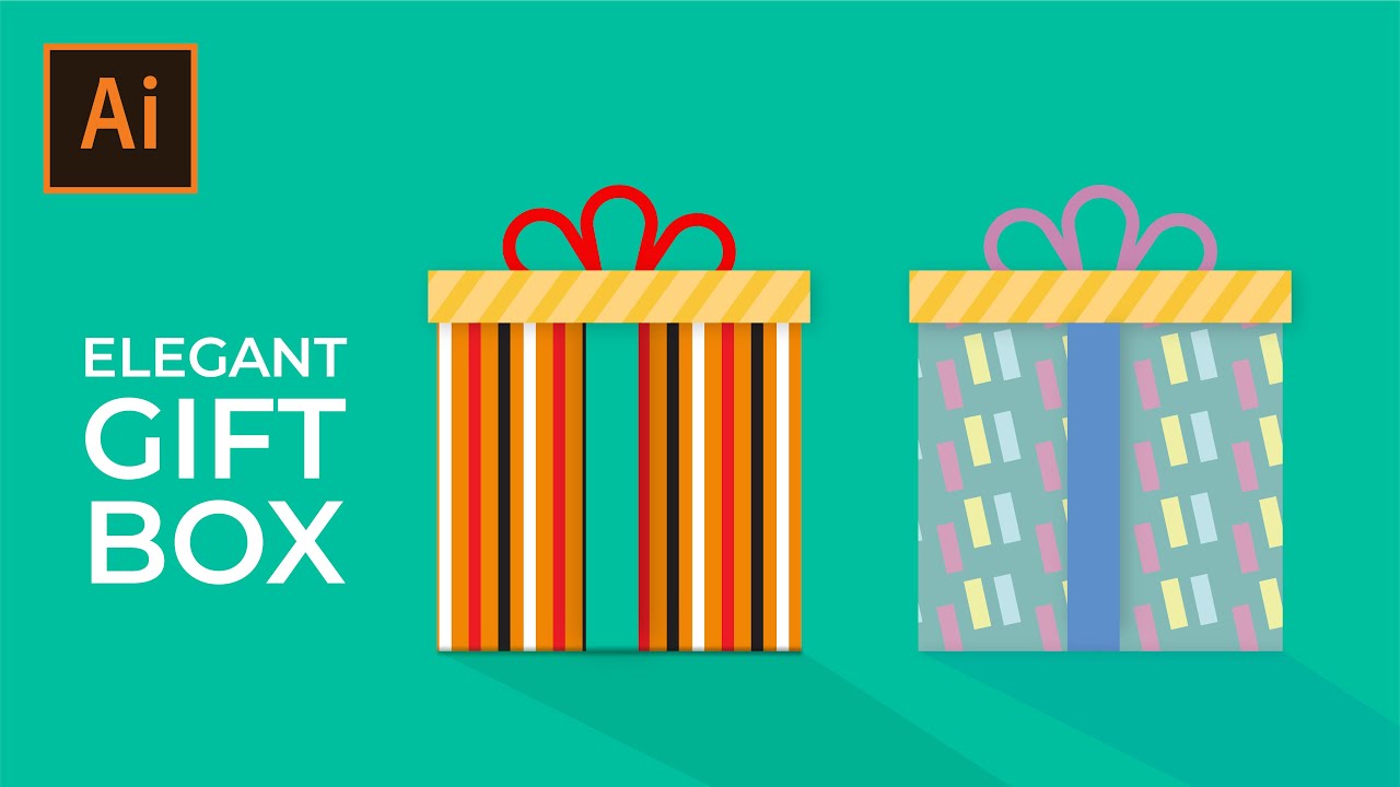Elegant Gift Box Vector Illustration in Illustrator || For Illustrator Beginners