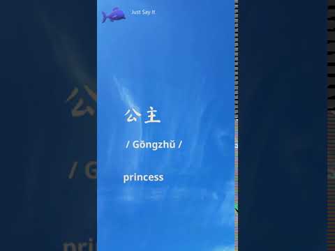 How to Say Princess in Chinese Word 公主