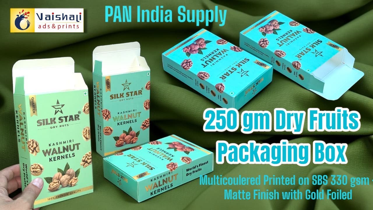 250 gm Dry Fruits Custom Printed Packaging Box