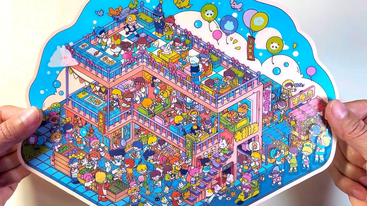 [ASMR]DIY a large dream food city with stickers