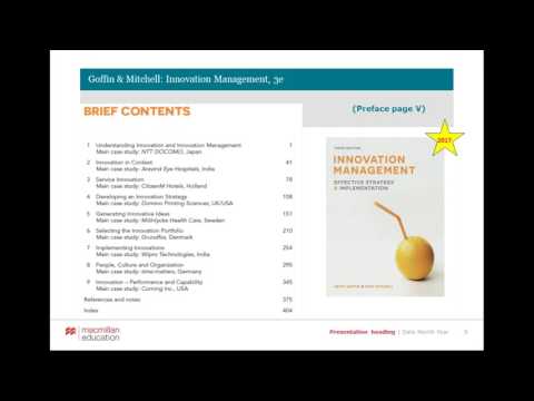Goffin and Mitchell Webinar - Innovation Management, 3rd Edition