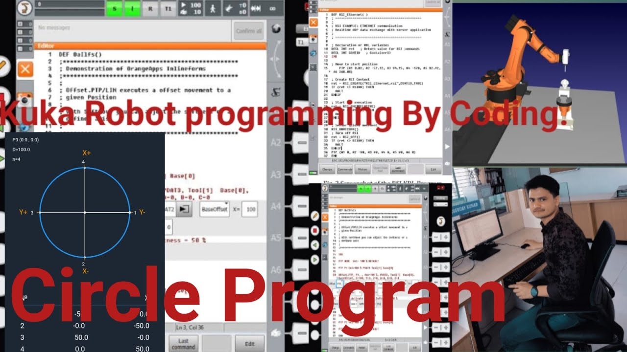 Kuka Circle Programming One Point program coding #kuka #coding #automation #robot #kukarobotics