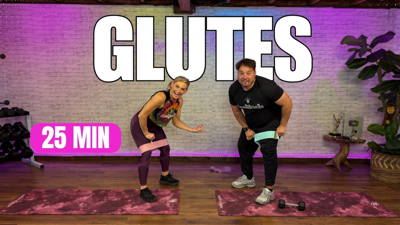 25 Min BOOTY BURNER - Glutes Workout with Dumbbells + Regina Bands