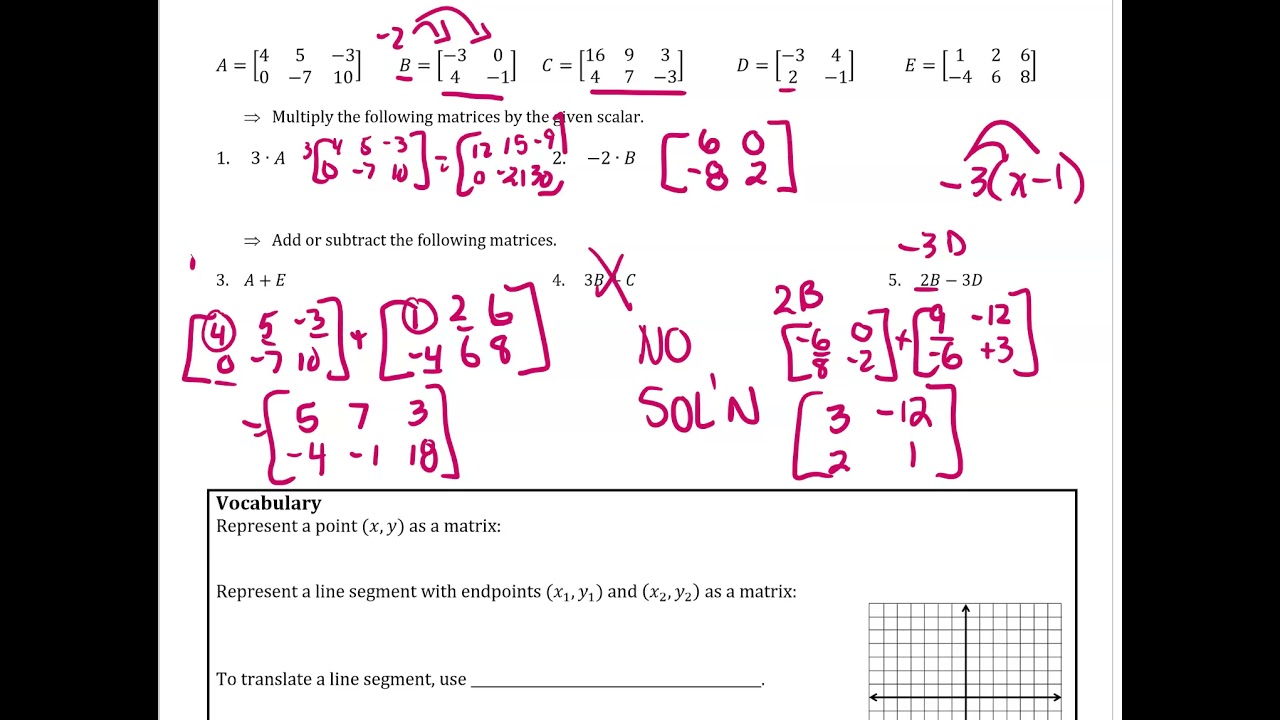 ALG2H Unit 3 Day 1 Matrices Notes