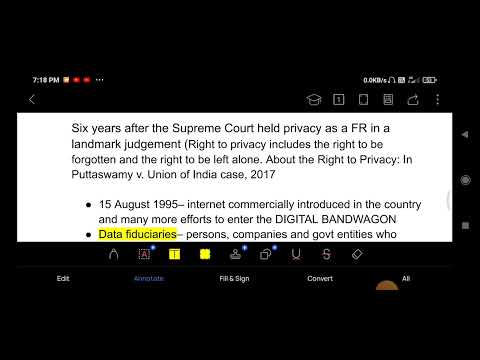 Right to privacy under Article 21 FR
