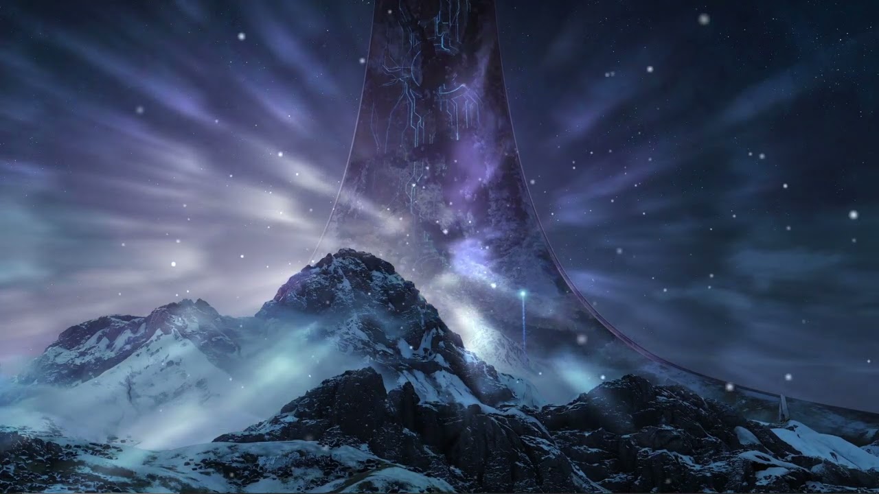 Halo Ring Scenery w/ Snow & God Rays [WALLPAPER ENGINE]