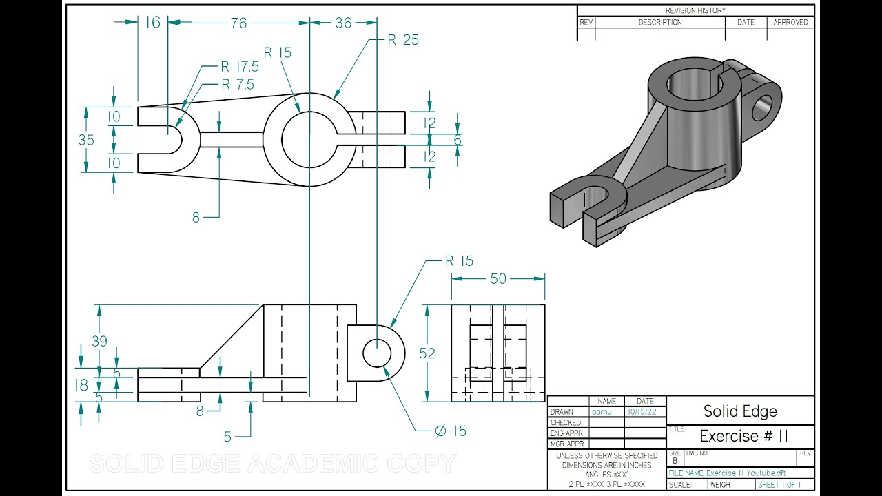 Solid Edge 2023 Tutorial - Exercise # 11