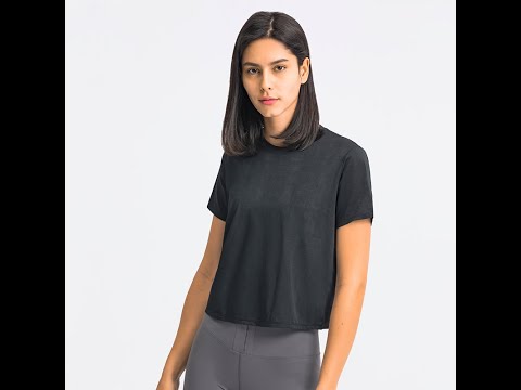 DS053 Workout Running Tshirts for Women - Fitness Athletic Yoga Tops Exercise Gym Shirts