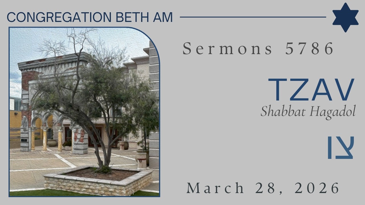 Congregation Beth Am Sermons: March 28, 2026
