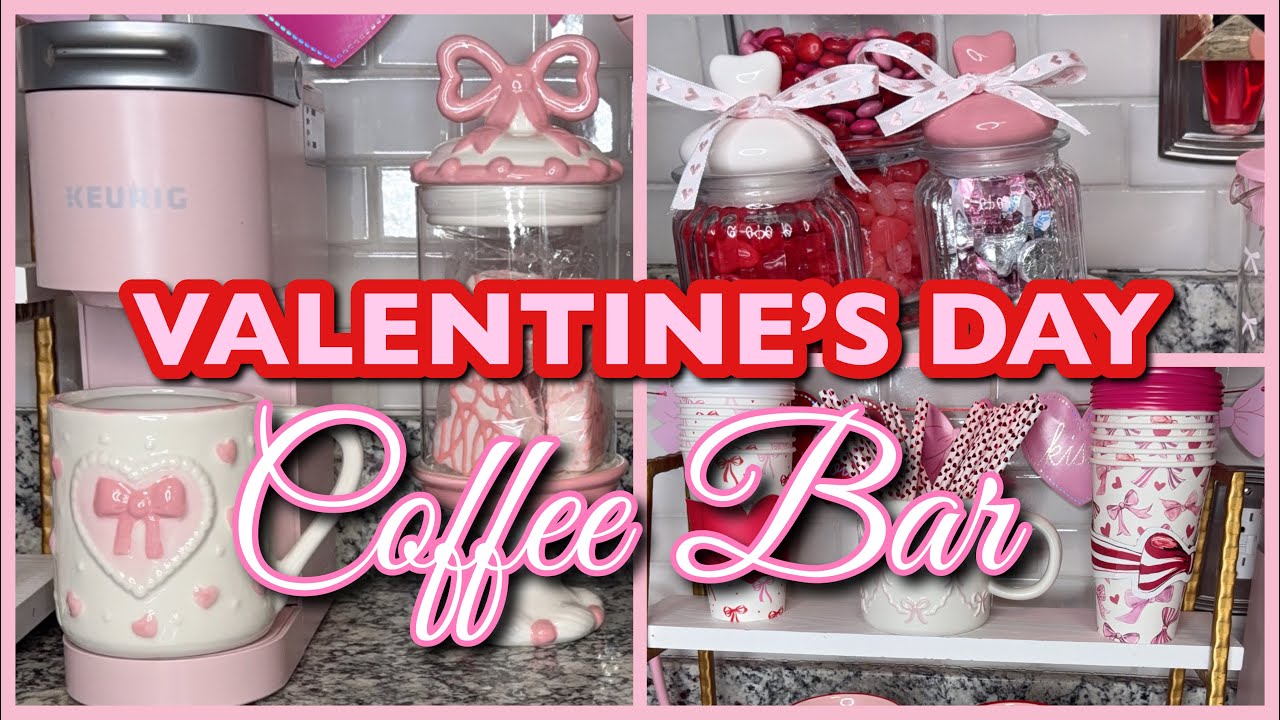 Valentine’s Day Coffee Bar 2026 | Pink & Bow Theme Decor