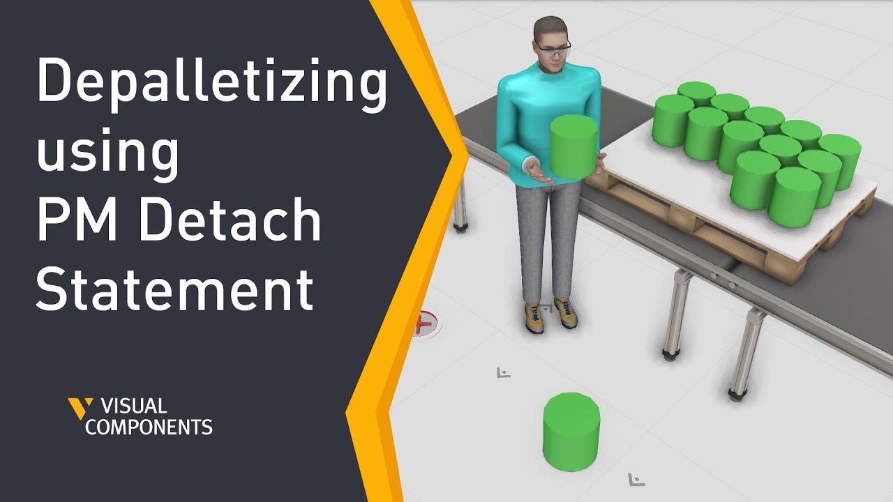 Depalletizing using Process Modeling Detach Statement