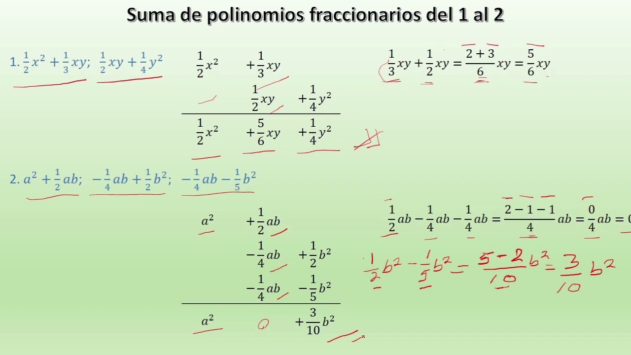 Ejercicio 18 Algebra de Baldor (Suma algebraica polinomios con términos fraccionarios) solucionado