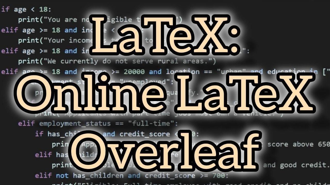 Mastering LaTeX: Online LaTeX Editor Overleaf