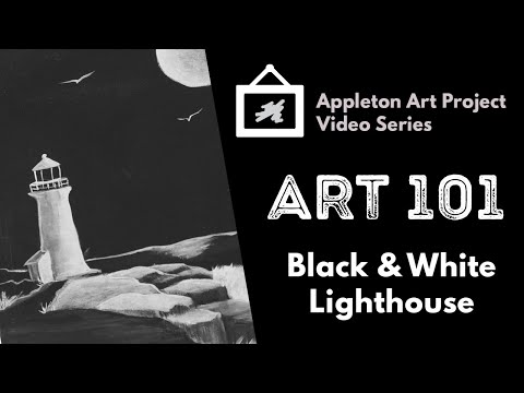 Art 101: Black & White Lighthouse Painting