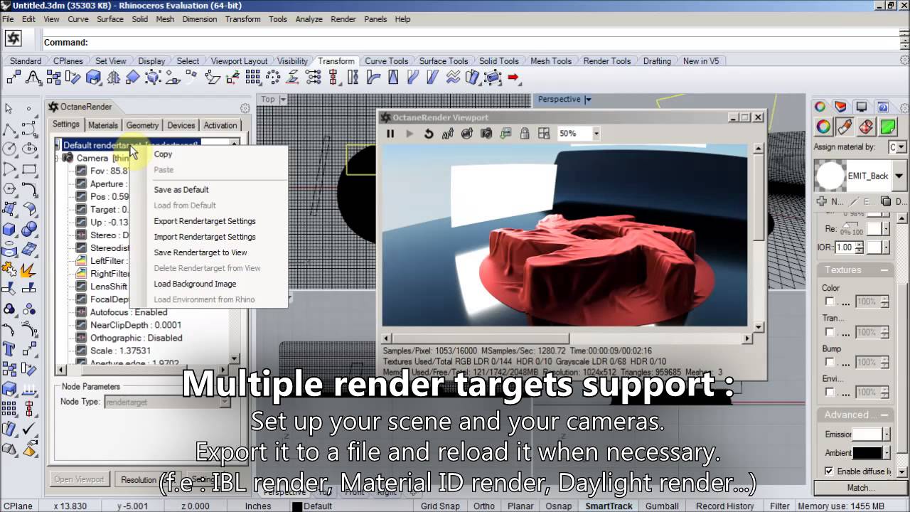 Octane Render - Rhino plug-in - Quick start tutorial