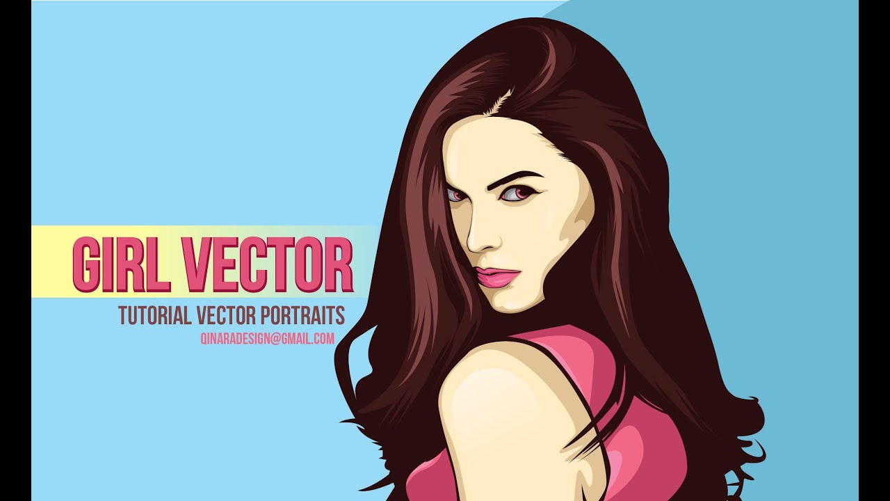 Tutorial Vector Portraits (4 PATH) using adobe illustrator - Girls Vector
