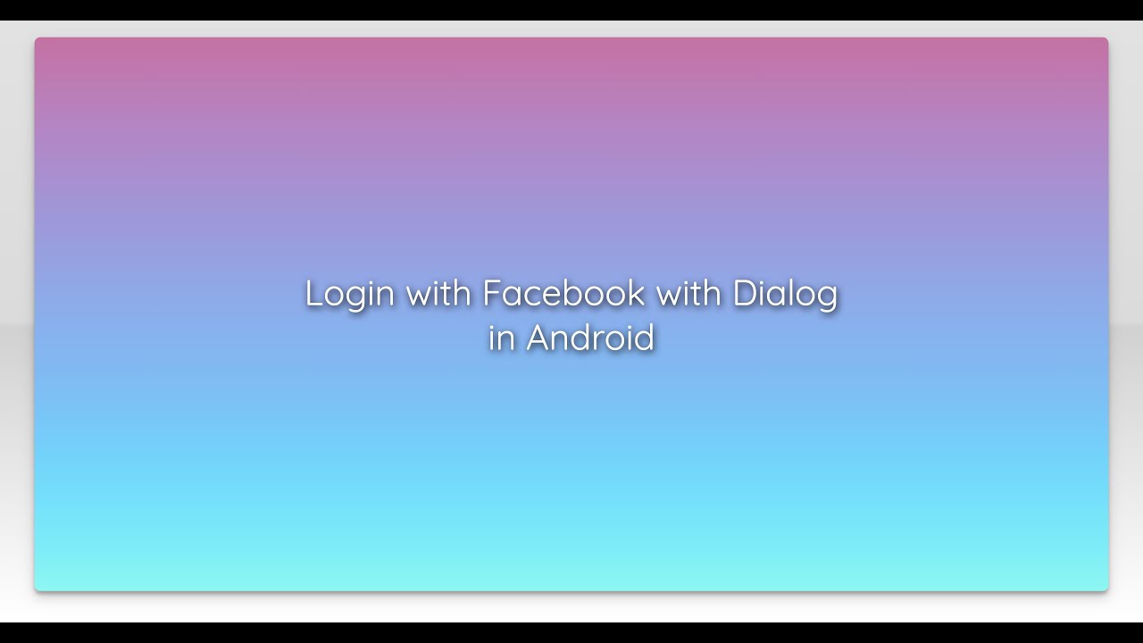 Login with Facebook with Dialog in Android