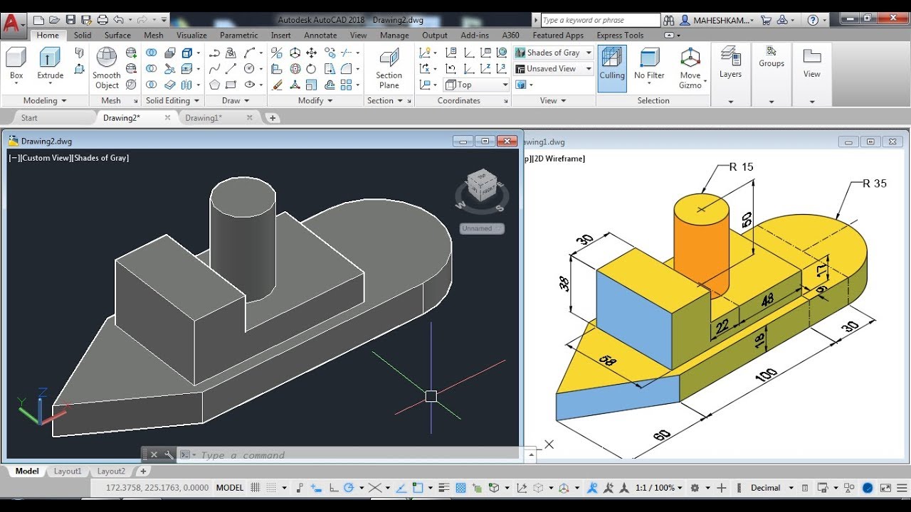 AutoCAD 3D Designing for Beginners – Basic To Advance Tutorials – Exercise 7