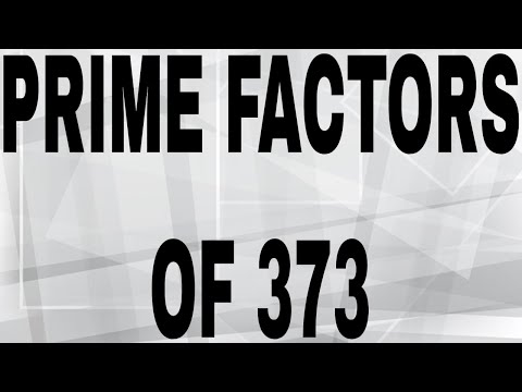 PRIME FACTORS OF 373