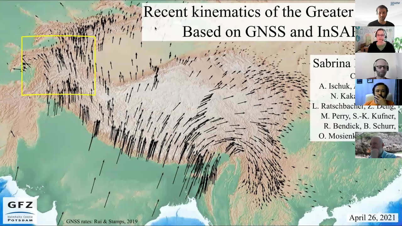 Sabrina Metzger (GFZ): Recent kinematics of the Greater Pamir based on GNSS and InSAR data.