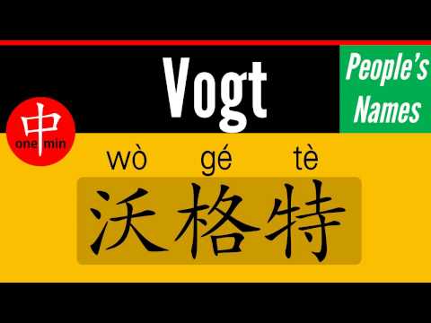 How to Say Your Name VOGT in Chinese?