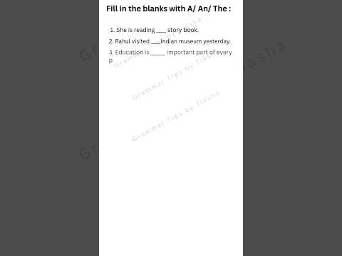 Article worksheet | #grammar #grammartips #article #articles #worksheet #education #shorts