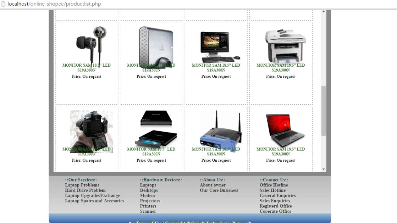 online shopee demo php mysql jquery ajax