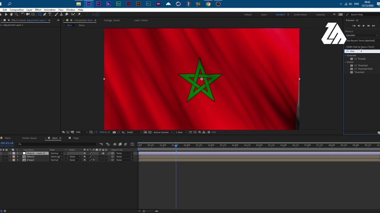 How to create Realistic Animated Flag - After Effects Tutorial - No plugin