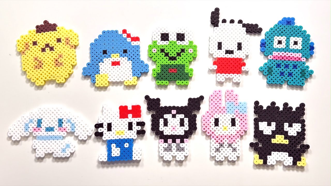 10 Easy Sanrio Perler Bead Hello Kitty & Friends Keychain Crafts