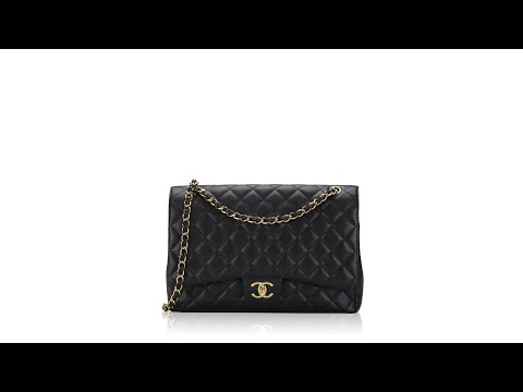 Chanel Caviar Maxi Classic Double Flap Bag Black
