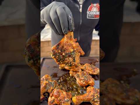 Grilled butterflied chicken drumsticks