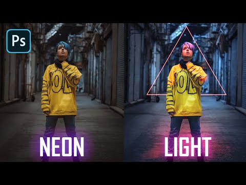 Neon light effect in Photoshop - Advance tutorial #Shorts