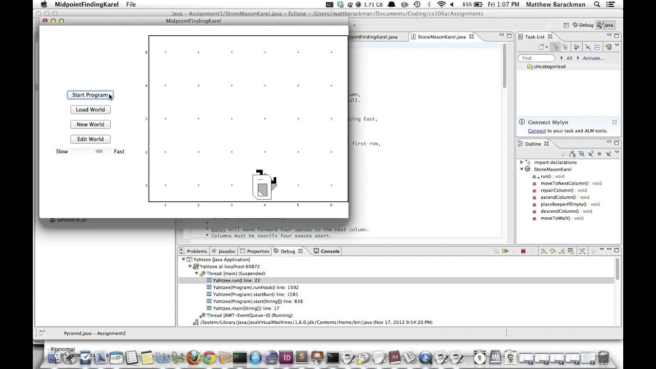 MidpointFindingKarel.java Demo