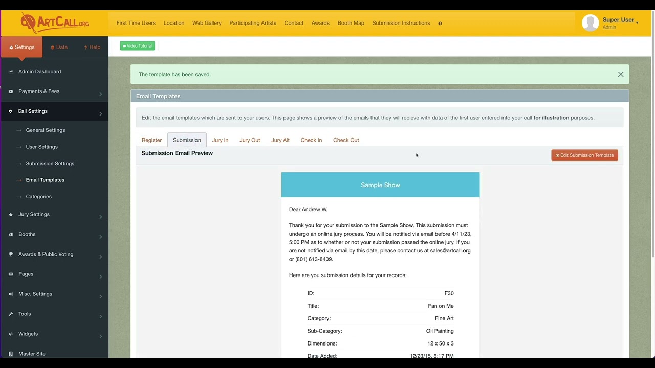 2022 Email Templates Settings