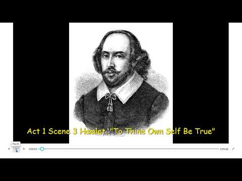 Act 1 Scene 3 Hamlet "To Thine Own Self Be True" by William Shakespeare