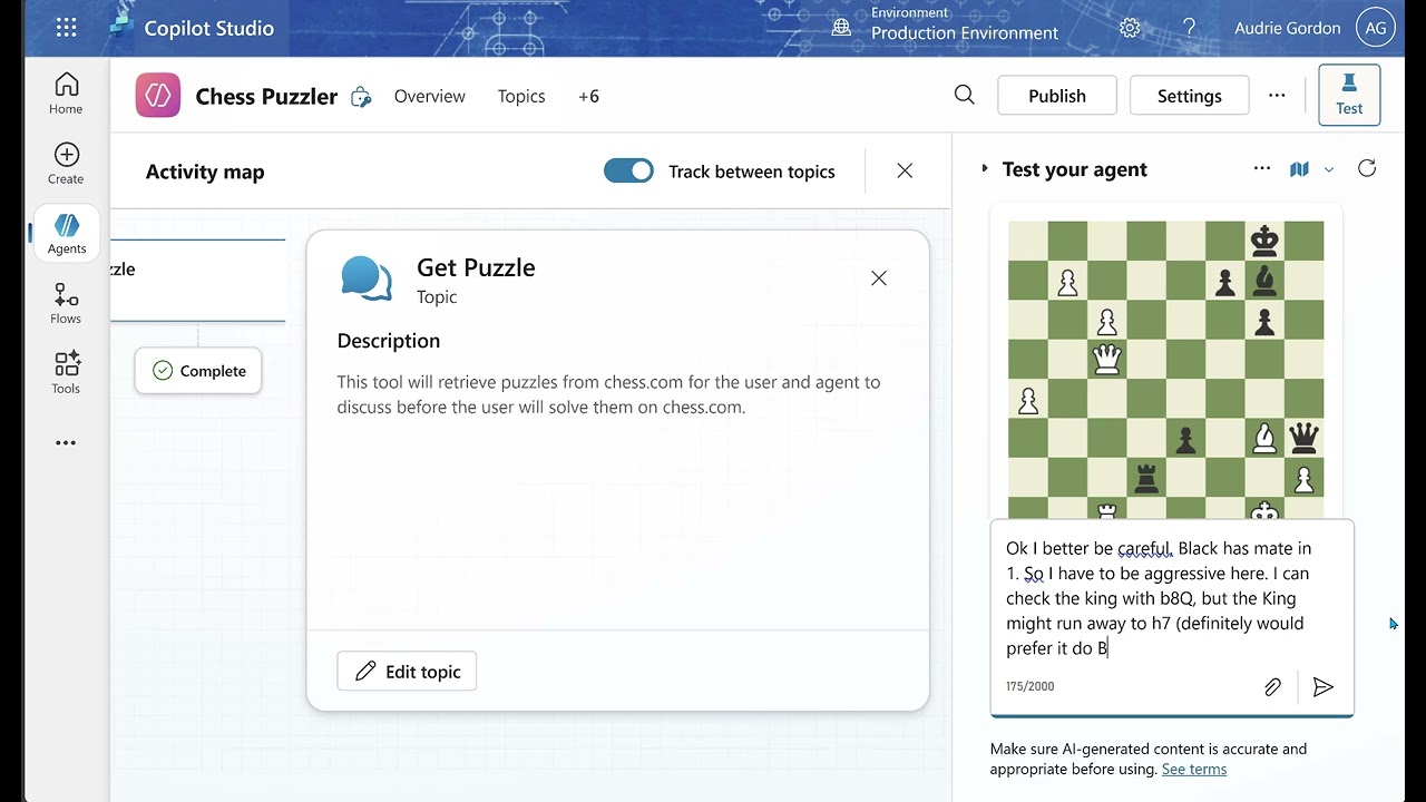 Microsoft Copilot Studio: Chess Coach