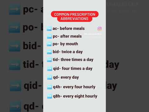 Common prescription abbreviations
