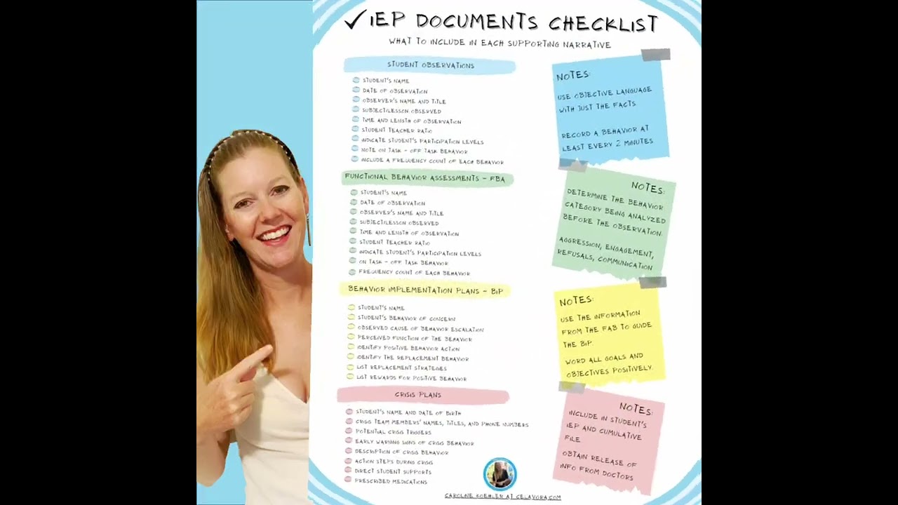 Special Education Documentation Checklist Freebie - Student Observations & Summary for Teachers