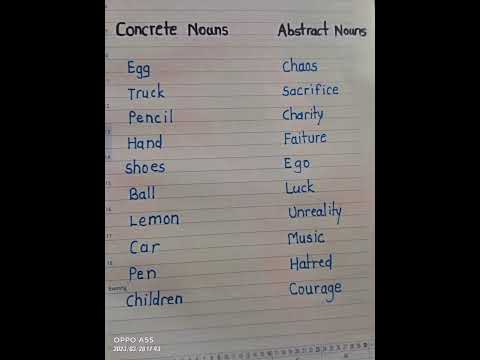 Concrete Noun and Abstract Noun #grammarcourse #englishgrammar