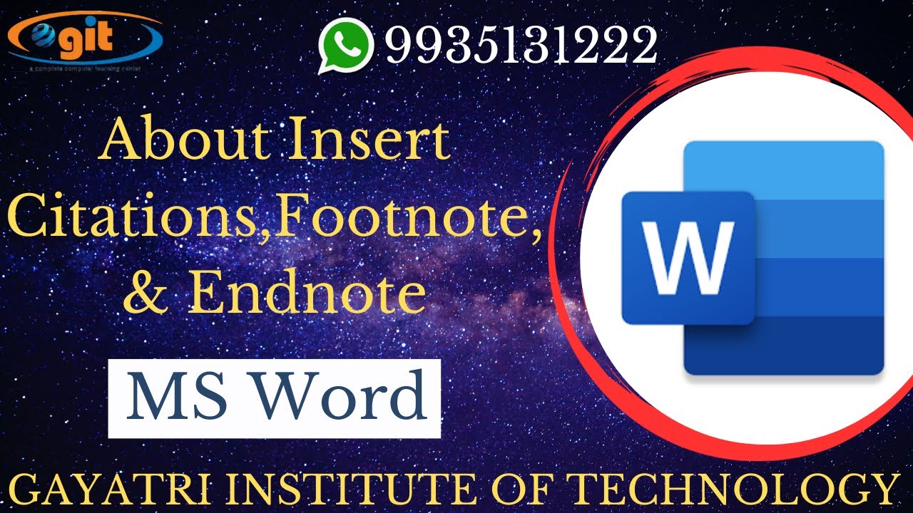 About Insert Citations, Footnote, & Endnote in Ms Word | GIT Education