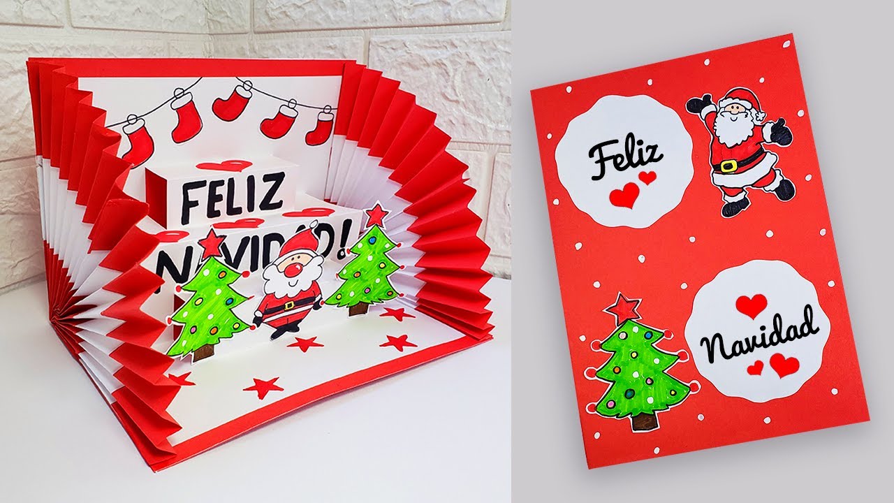 🎄Tarjeta POP UP navideña 2024 / Ideas para hacer tarjetas de felicitación navideñas 🎄