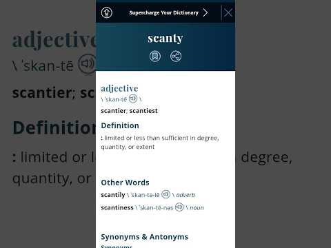 Scanty meaning #scanty #definitions #words #vocabulary #meanings