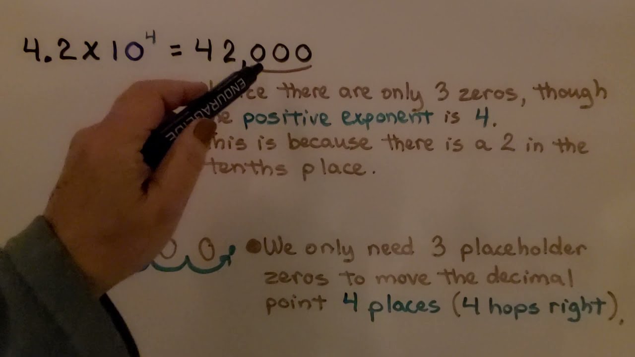 8th Grade Math 2.2c, Writing a number in Standard Notation from Scientific Notation